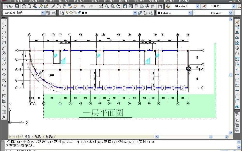 20CAD教程案例:绘制商住楼标准层平面图