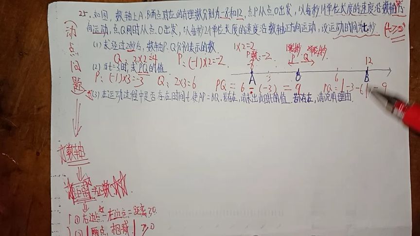 初一数轴动点问题解题思路视频(三)
