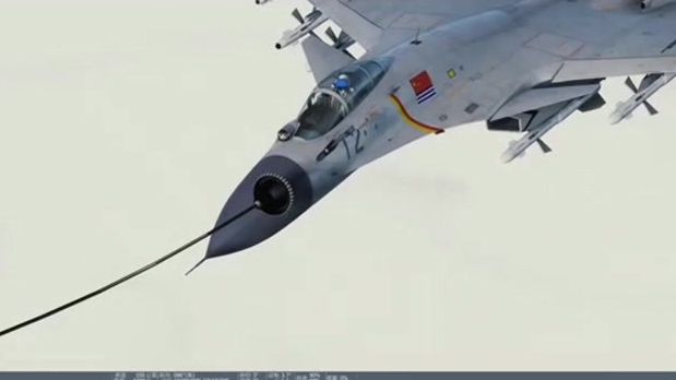 模拟歼15空中加油,飞行员生气后直接跳伞!