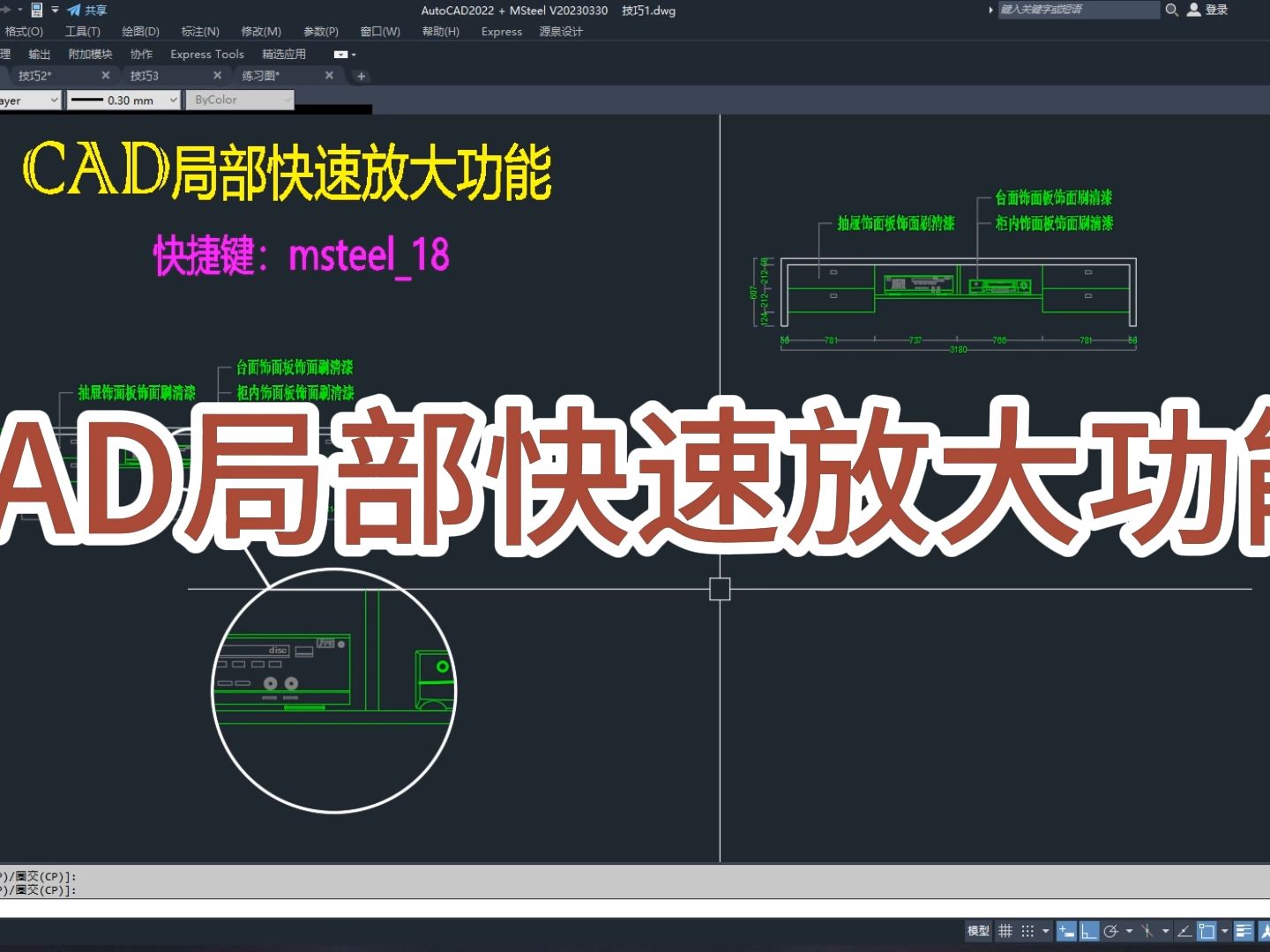 CAD局部快速放大功能