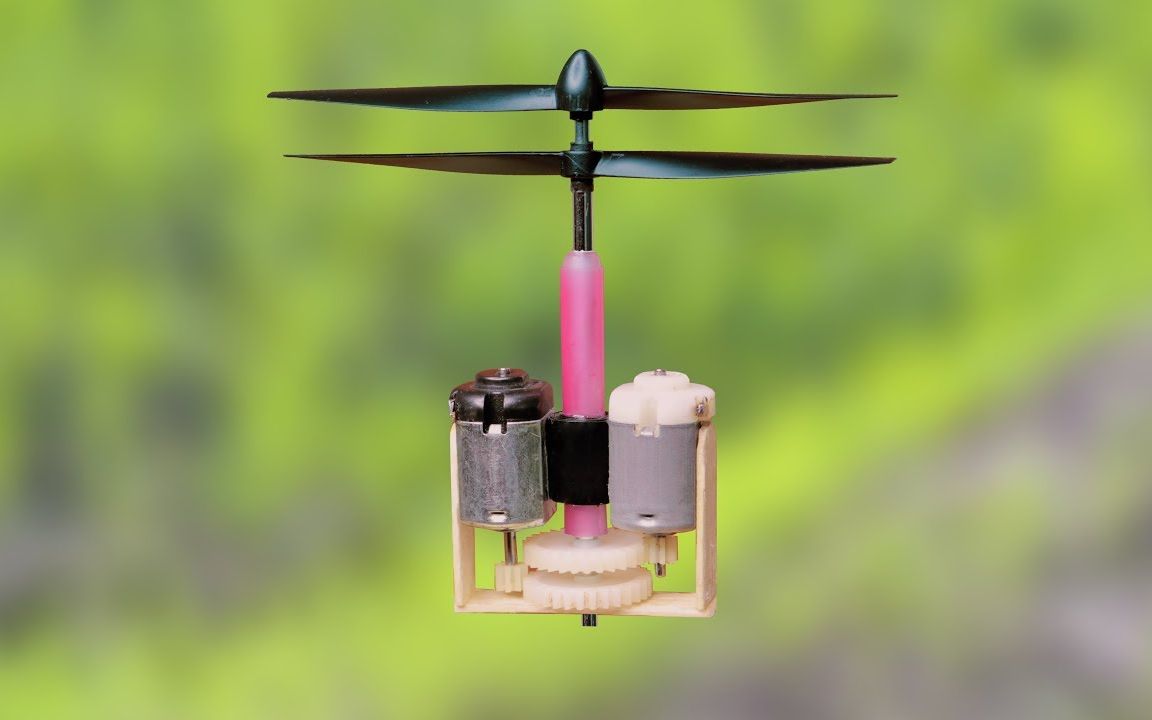 【DIY】单轴双螺旋桨直升机手工制作