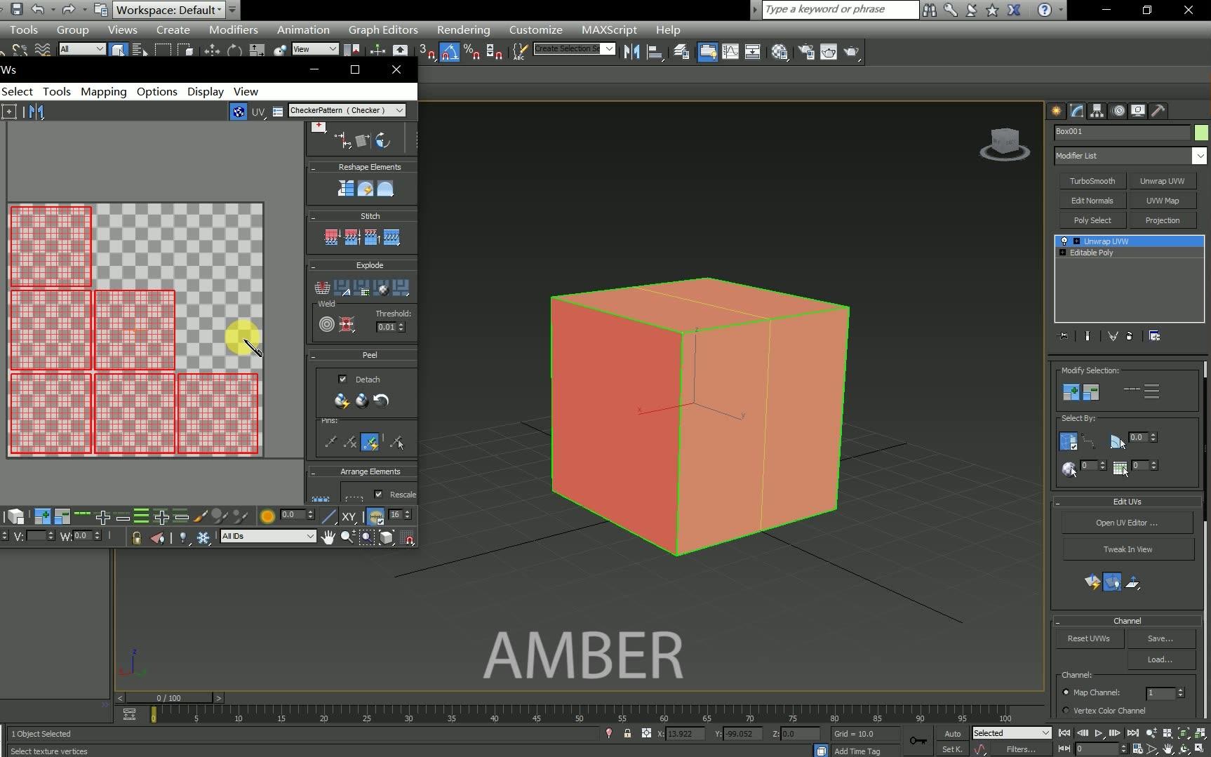 【Amber】如何让低模看出高模的效果(高模烘焙法线贴图的方法教程)