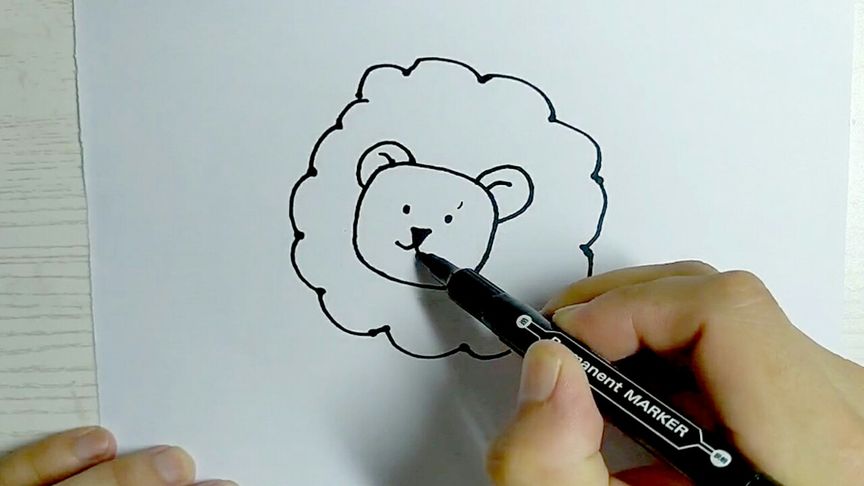 狮子简笔画,森林之王,其实我一点不凶,我也很可爱