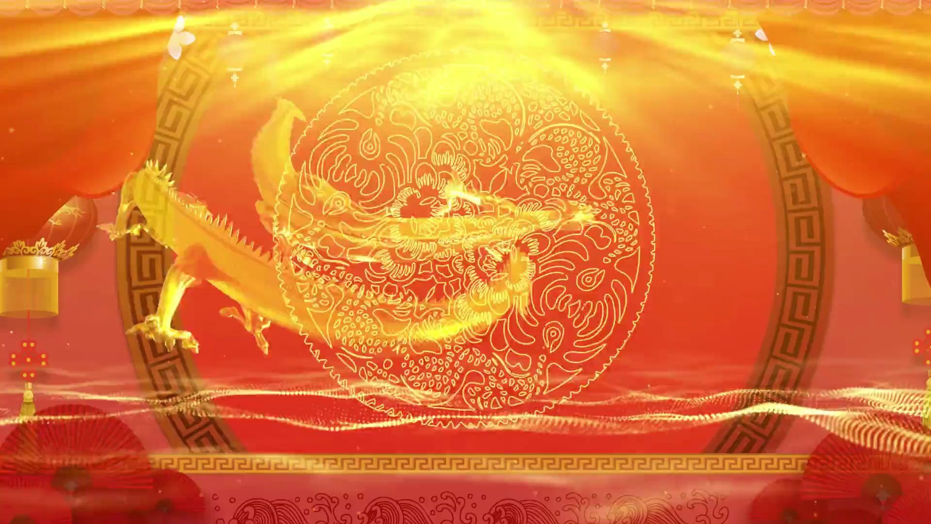 2020新年中国龙背景视频素材