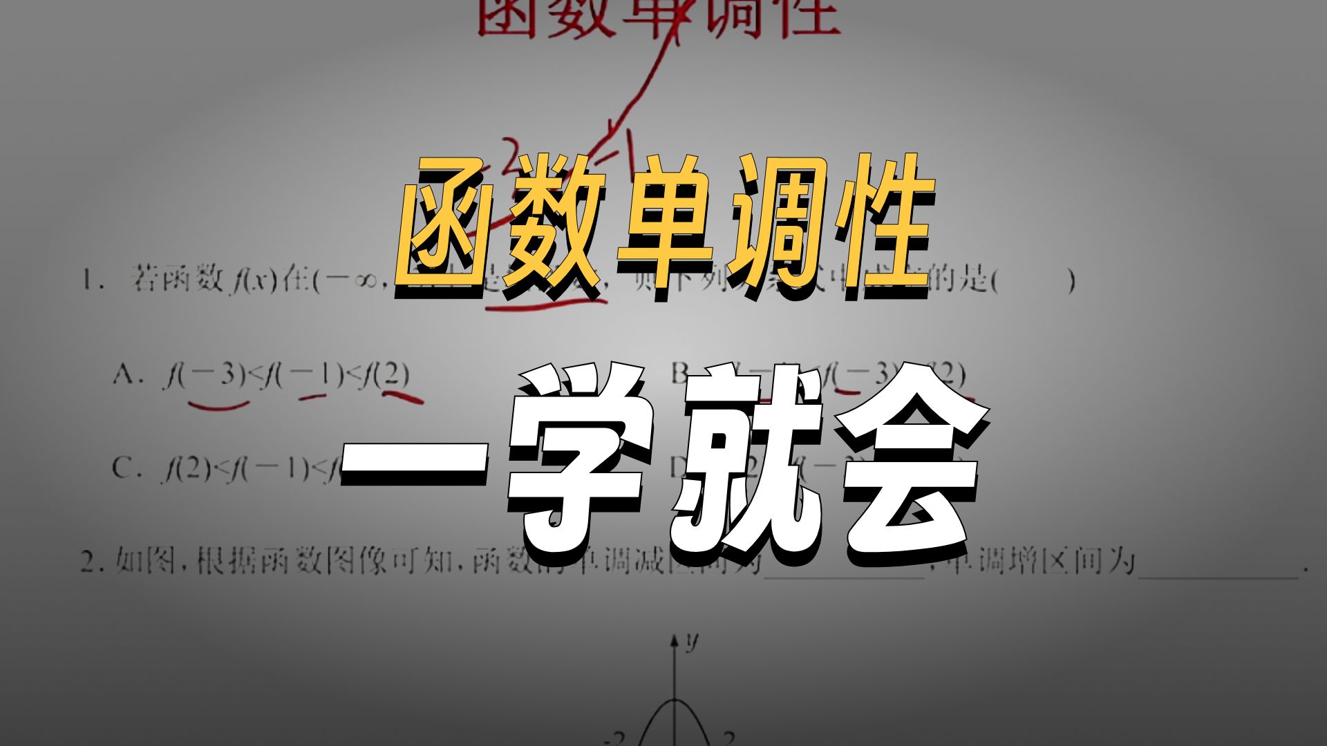 中职数学函数单调性 图像法秒解