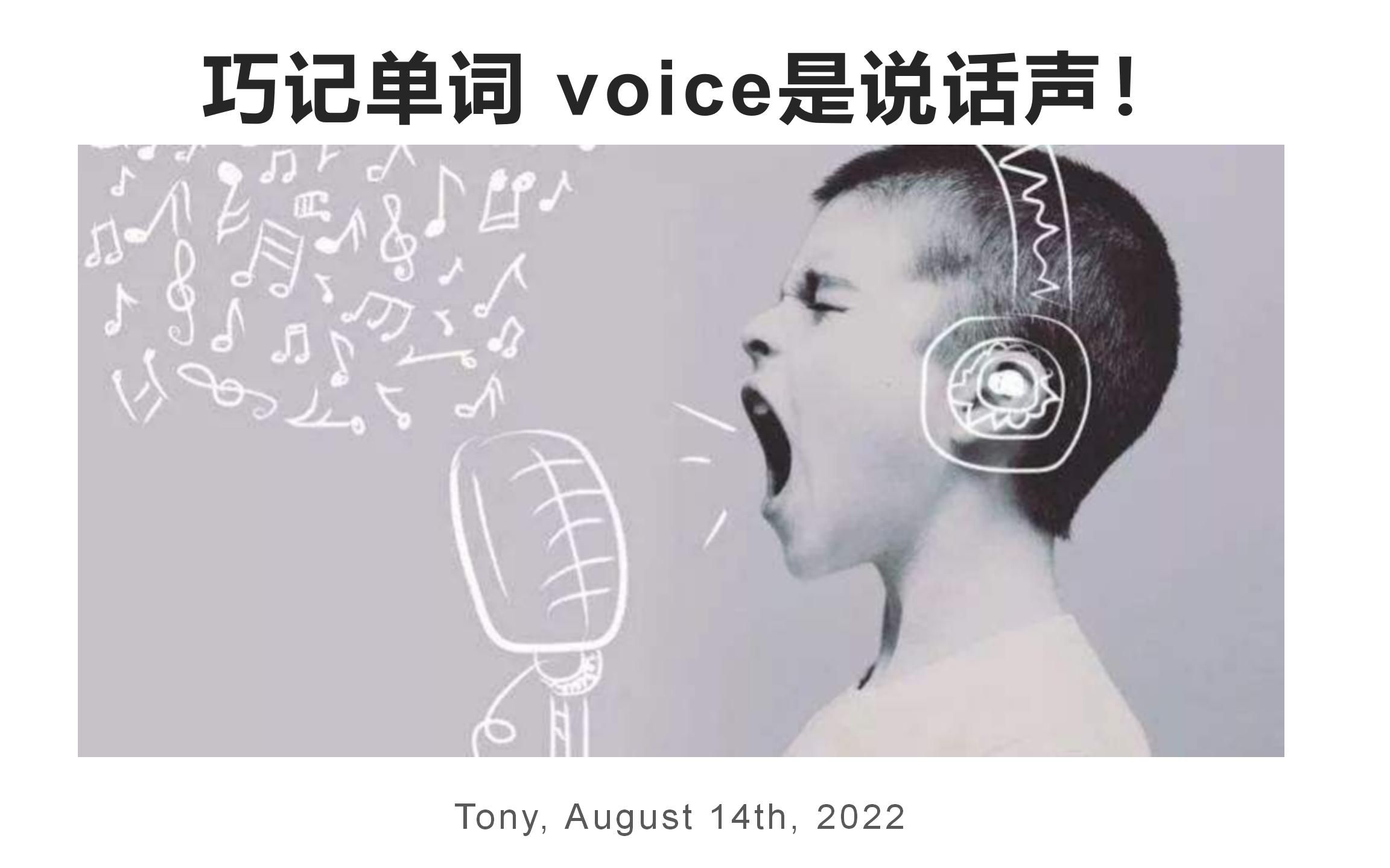 巧记单词 voice是人声也是心声!