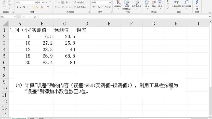 Excel中的绝对值函数ABS