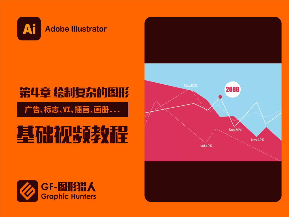 illustrator实例教学-钢笔工具绘制折线图