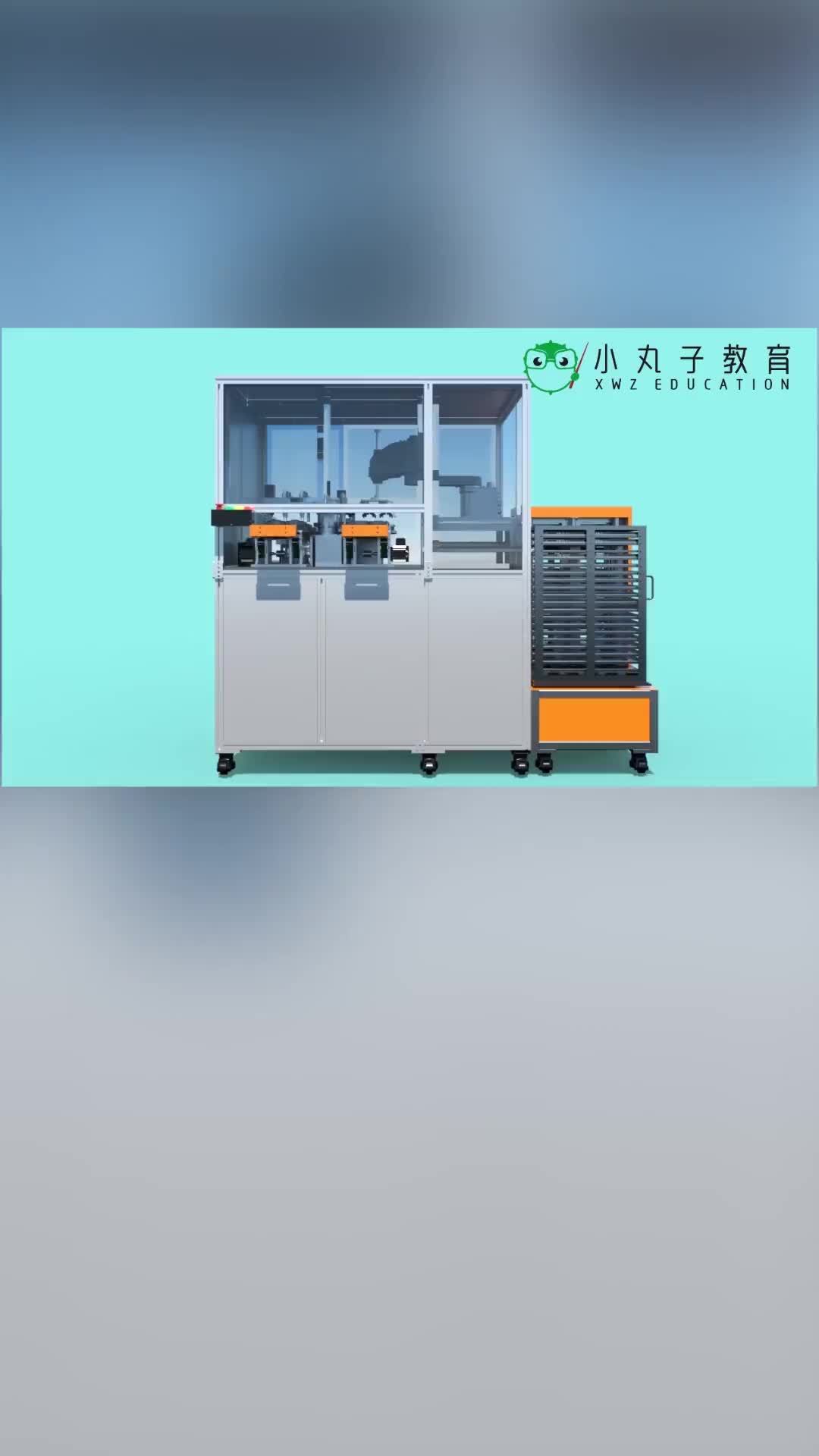 C4D工业动画-喇叭组合自动化点胶机,你觉得这台设备怎么样?