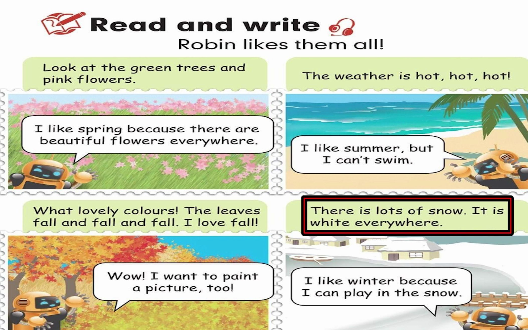 人教版小学英语五年级下册第二单元第19页Read and write