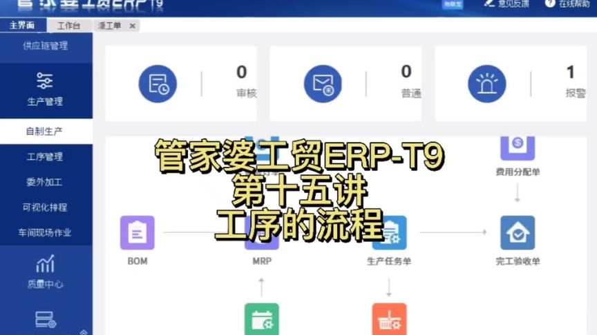 管家婆工贸ERP-T9工序的流程#####管家婆 #管家婆软件 #生产软件
