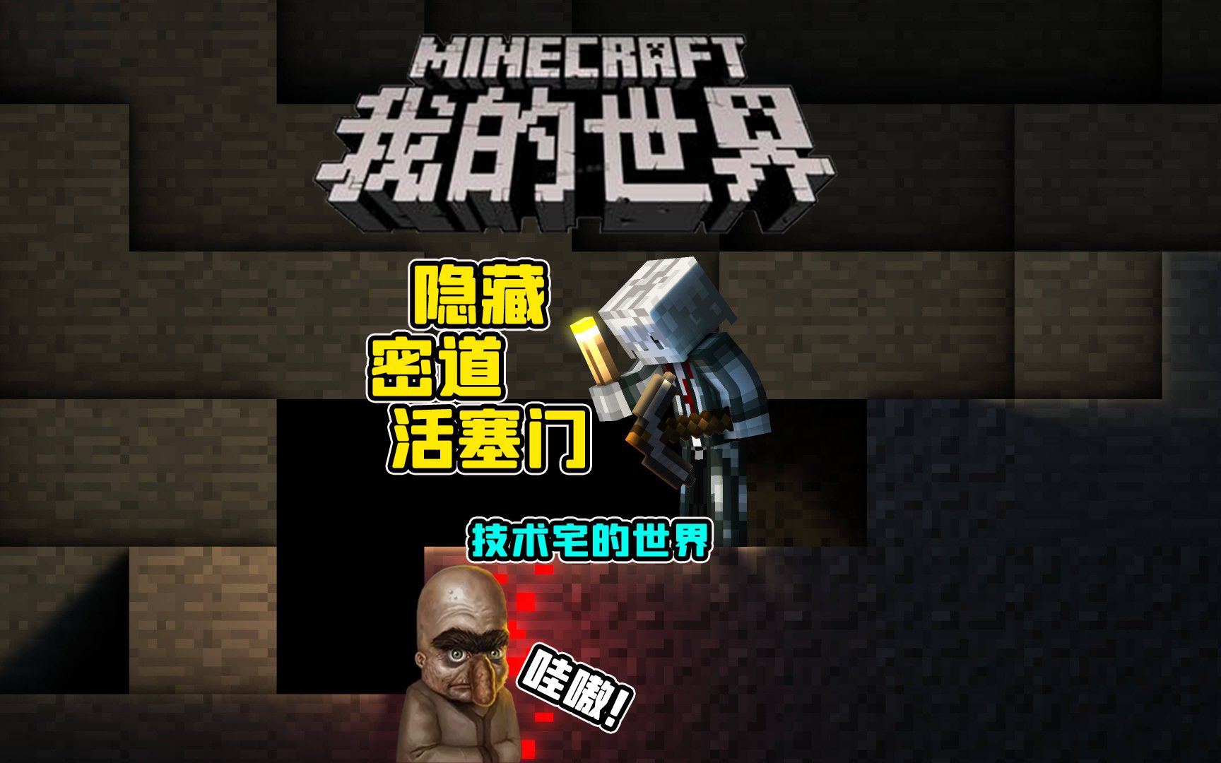 超级隐蔽的活塞隐藏门 我的世界