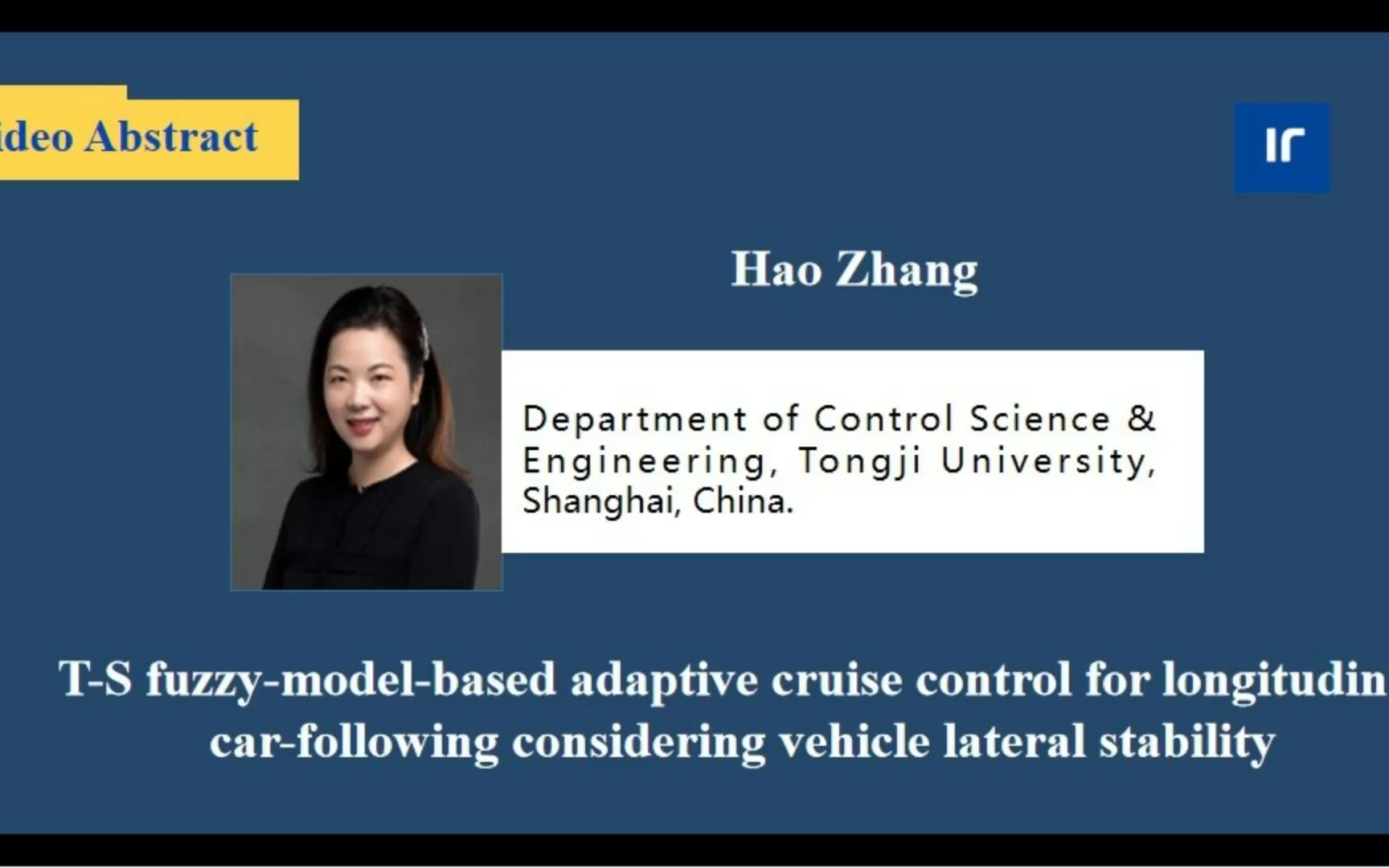 同济大学电子与信息工程学院张皓教授研究论文:车辆横向稳定下情况...
