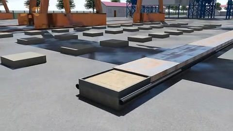 3D施工动画,后张法预应力简支箱梁桥全过程施工工艺演示!
