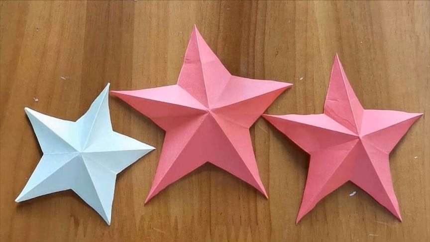 五角星折纸教程,我们国旗上也有五角星,还有那些国旗上有呢?