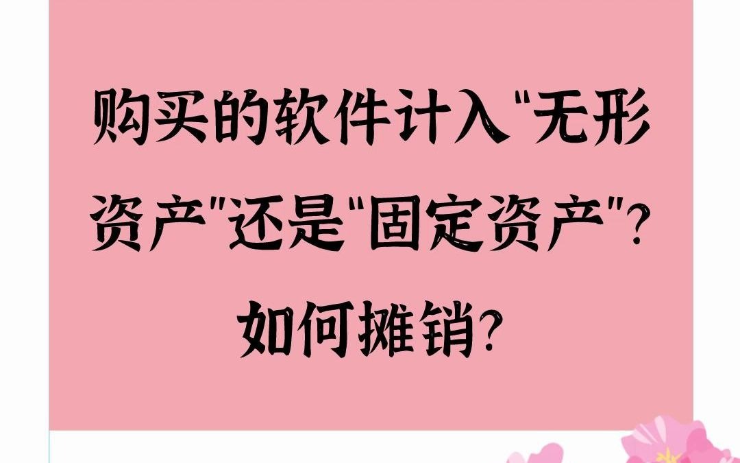 购买的软件计入“无形资产”还是“固定资产”?如何摊销?