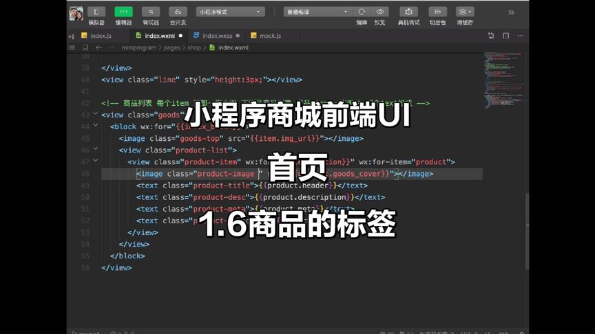 小程序商城前端UI 首页 1.6商品的标签