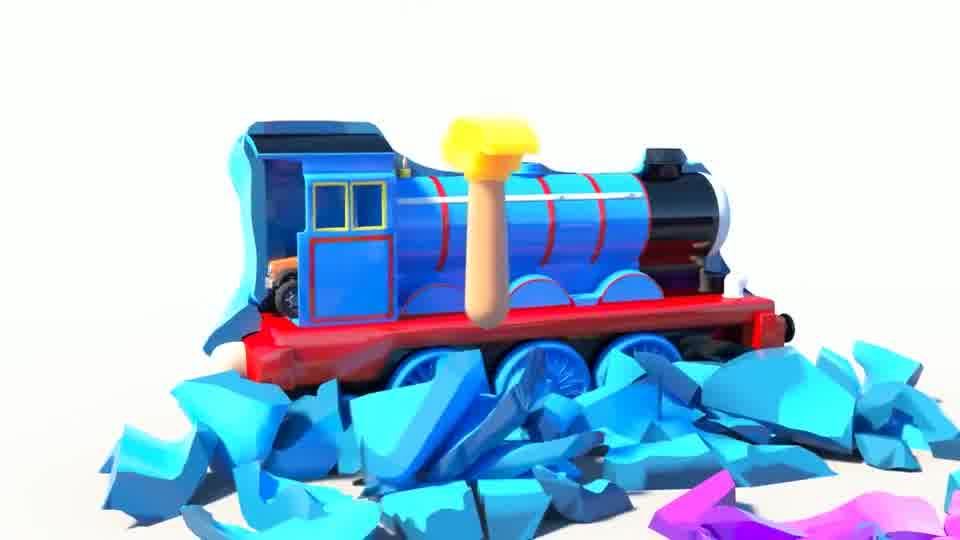 早教益智动画,儿童玩具车浇上了彩色水泥.