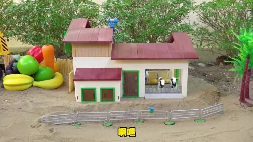 儿童益智动画:农场的地下水管破裂,水不停涌出,施工队紧急救援