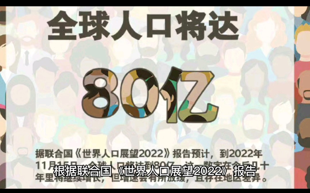 世界人口突破80亿大关,从70亿到80亿用了多少年呢?意味着什么?