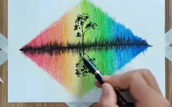 一幅唯美简单的彩铅画,你学会了嘛