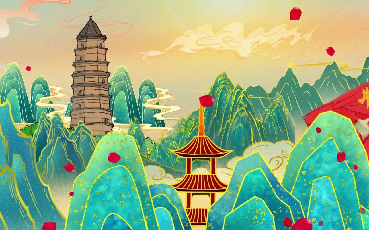 《万疆 》李玉刚mv伴奏歌曲配乐国潮中国风爱国红歌视频背景制作素材