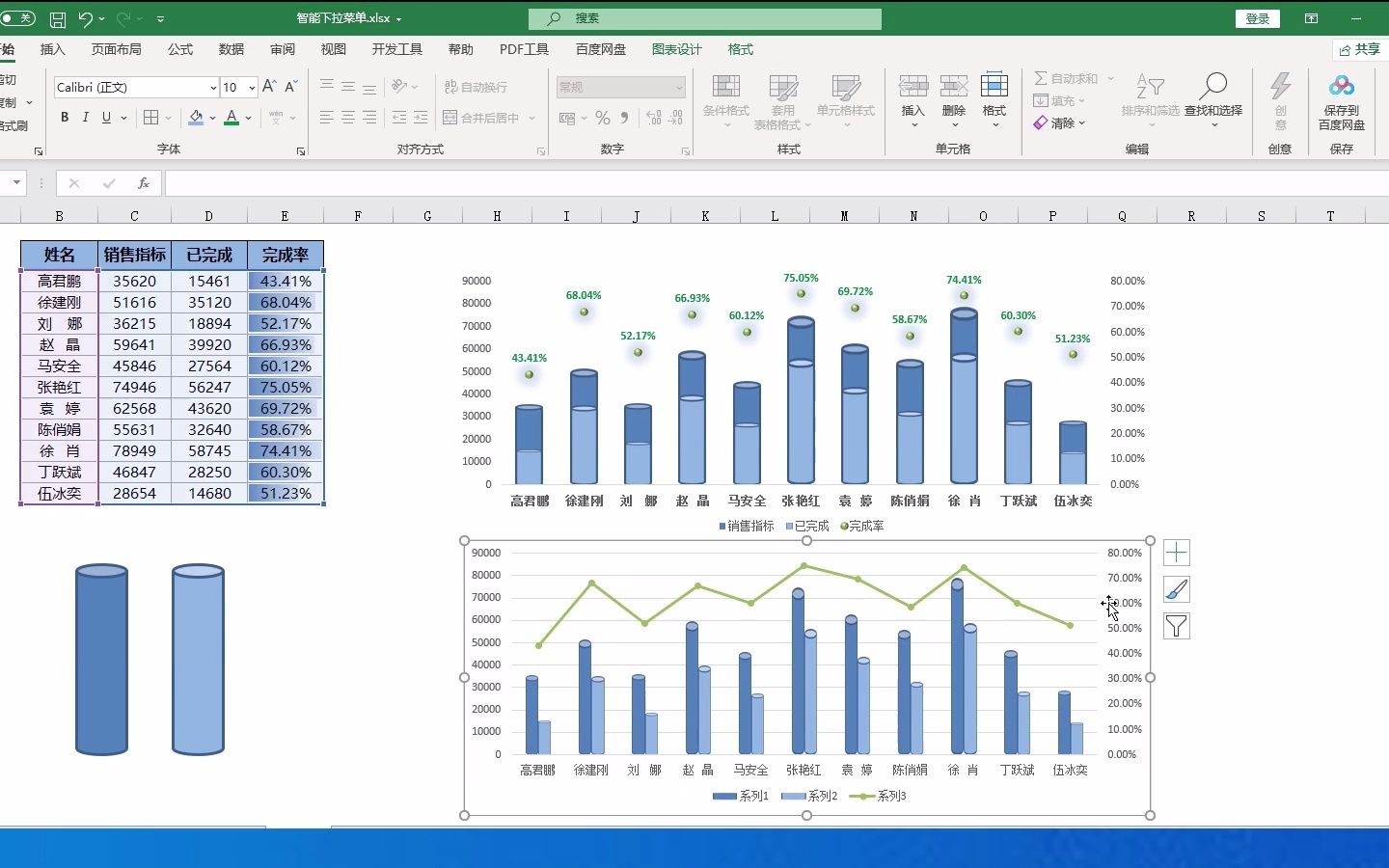 数据可视化,更改图表样式,重叠式图表更加直观,一目了然 - 抖音