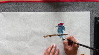 简单易懂的国画教学,栗头蜂虎鸟的画法