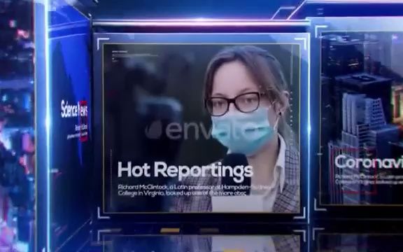 AE模板-全球新闻播报电视栏目包装片头开场立方空间感内容展示