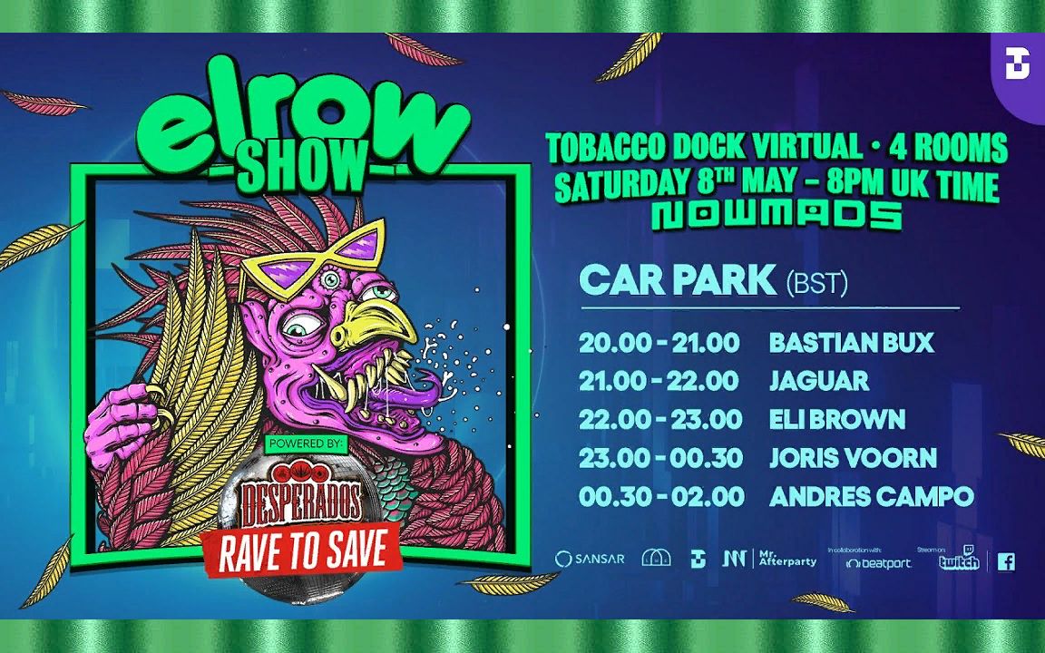 停车场:elrow @伦敦烟草码头虚拟现场ߓ�Tobacco Dock Virtual | @...