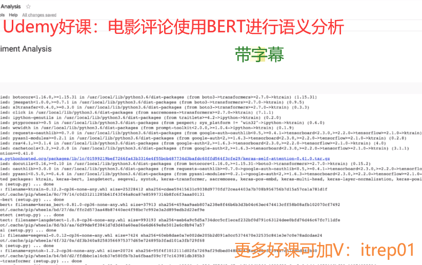 使用BERT进行自然语言处理(NLP)之IMDB电影评论语义分析