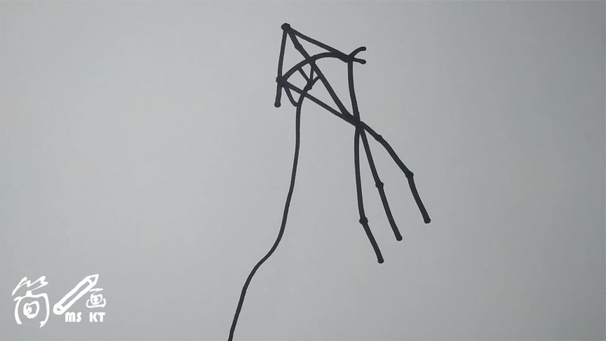 简笔画:教你画(风筝)