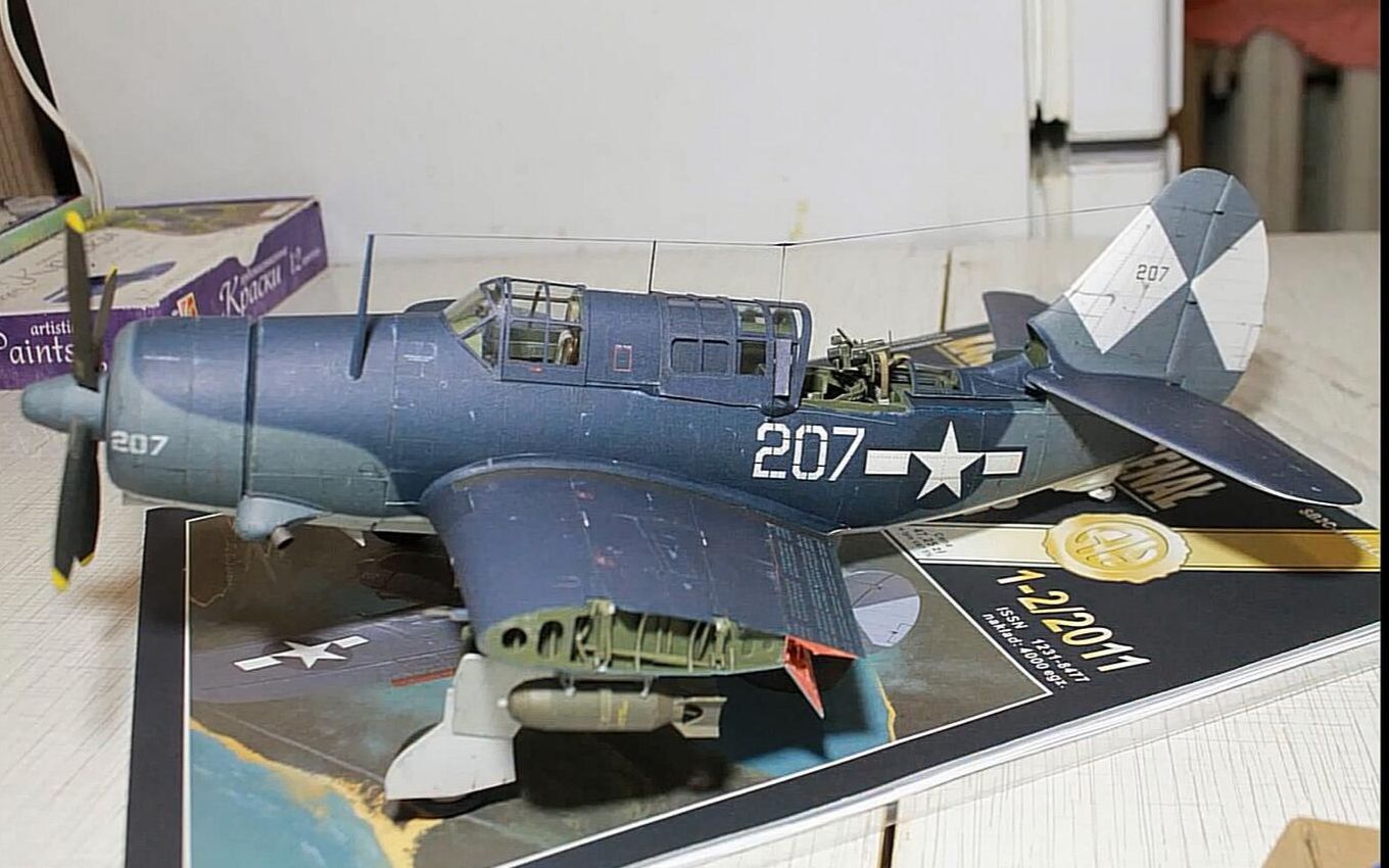 【纸模制作】1/33 SB2C-4轰炸机纸模,HALINSKI厂出品,YouTube转载...