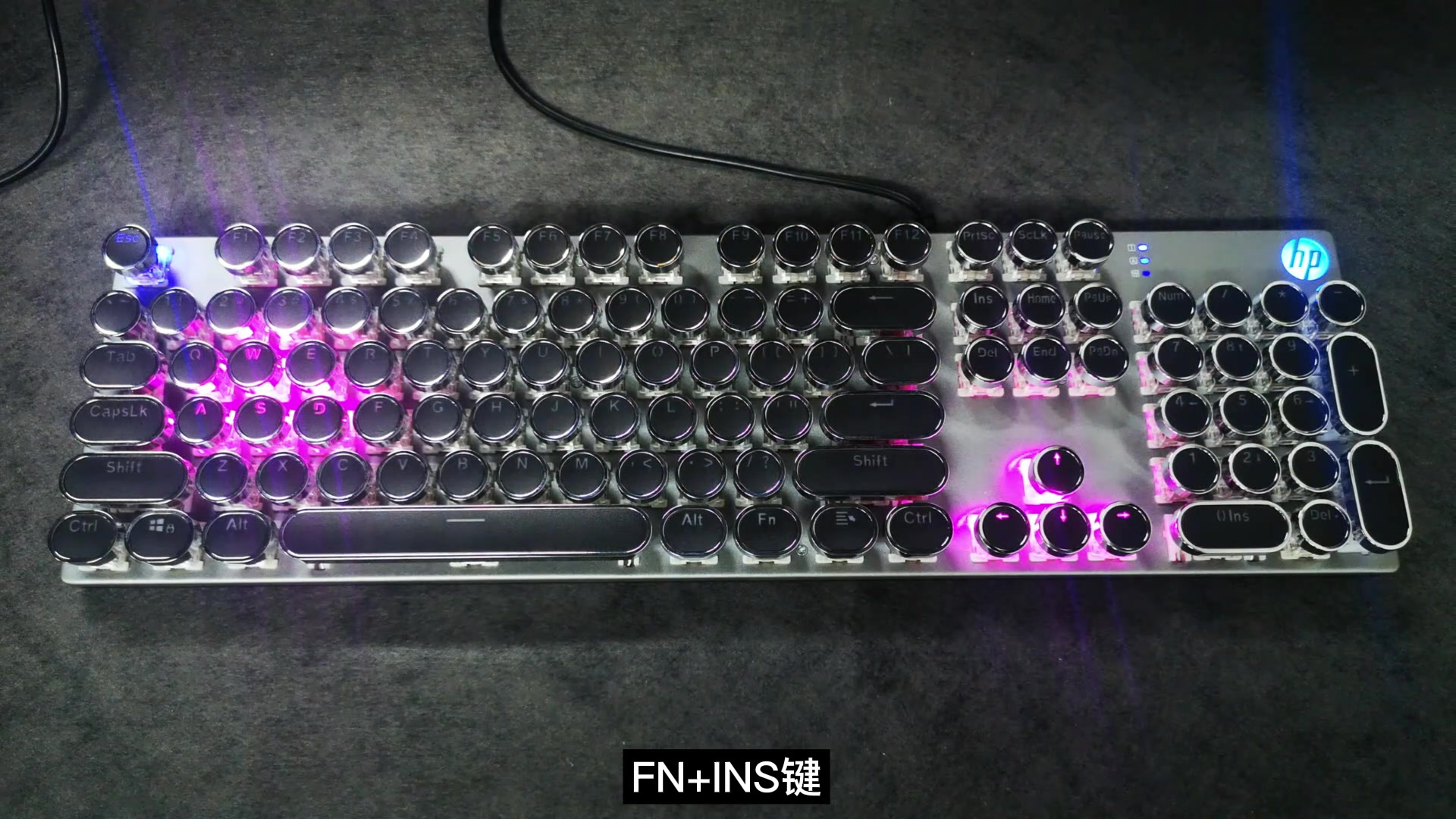 惠普GK400Y朋克键盘20中灯光使用教程+自定义灯光设置