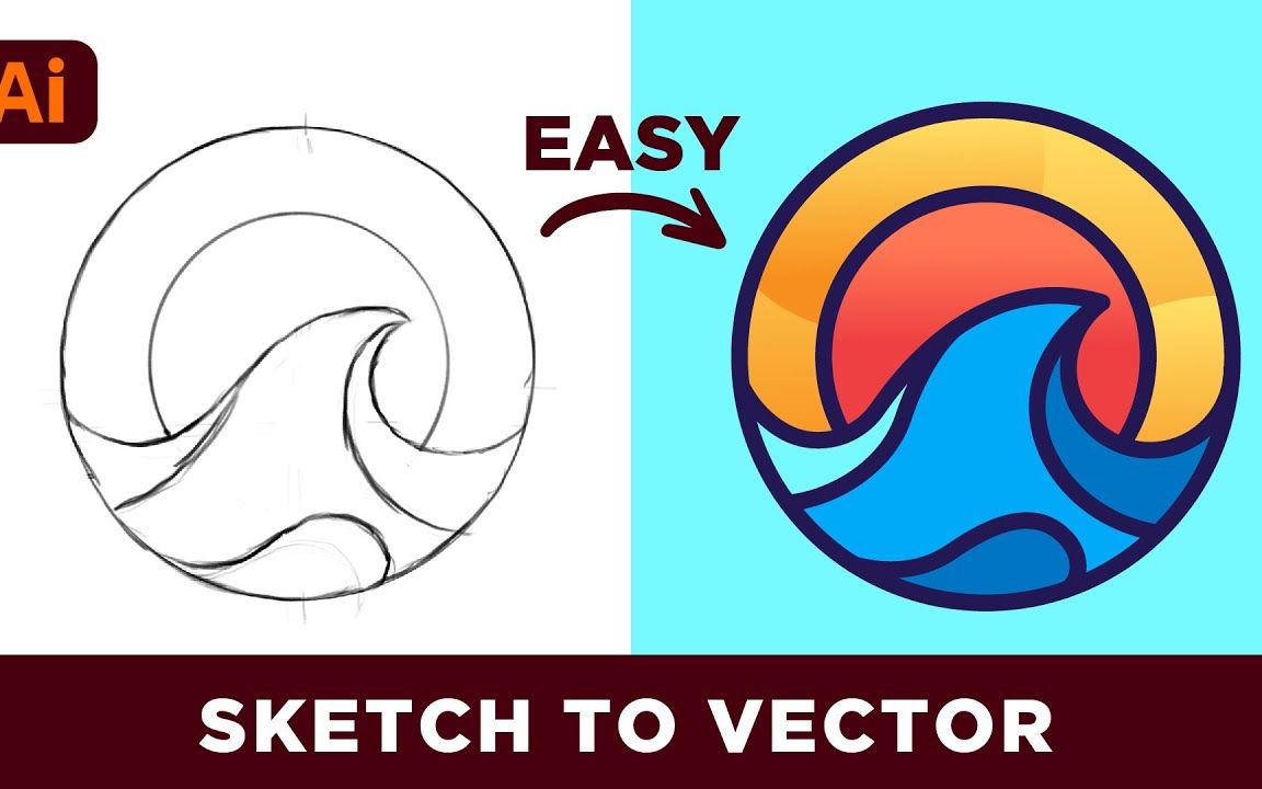 Ai教程:从草稿到矢量图logo制作教程