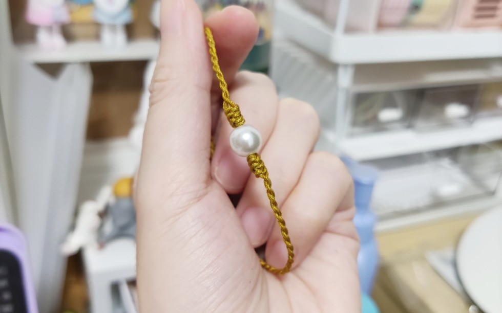 【编绳教程】麦穗珍珠极细手绳编织教程,有手就会