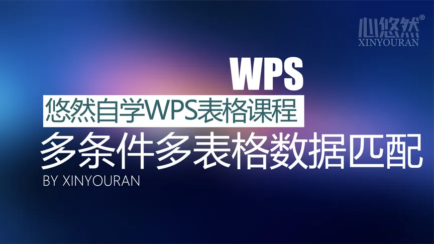 WPS表格教程07-多条件多表格数据匹配