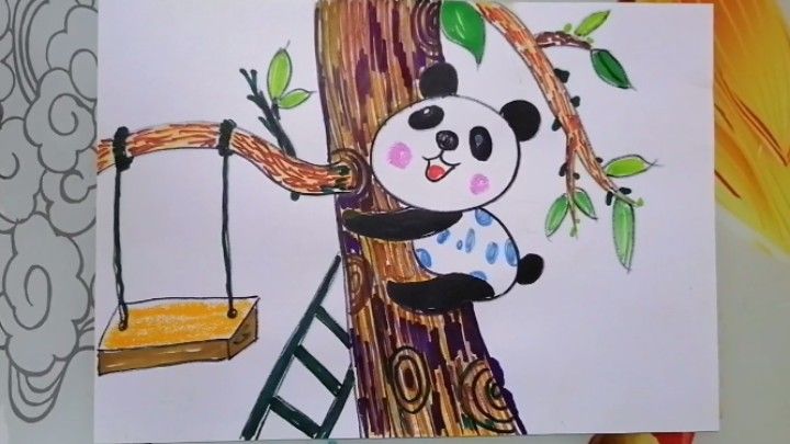 《不老实的小熊猫》儿童画