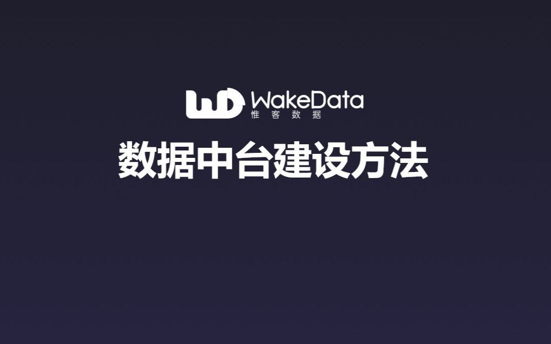 ...年会-WakeData惟客数据创始人兼CEO李柯辰讲解数据中台建设方法