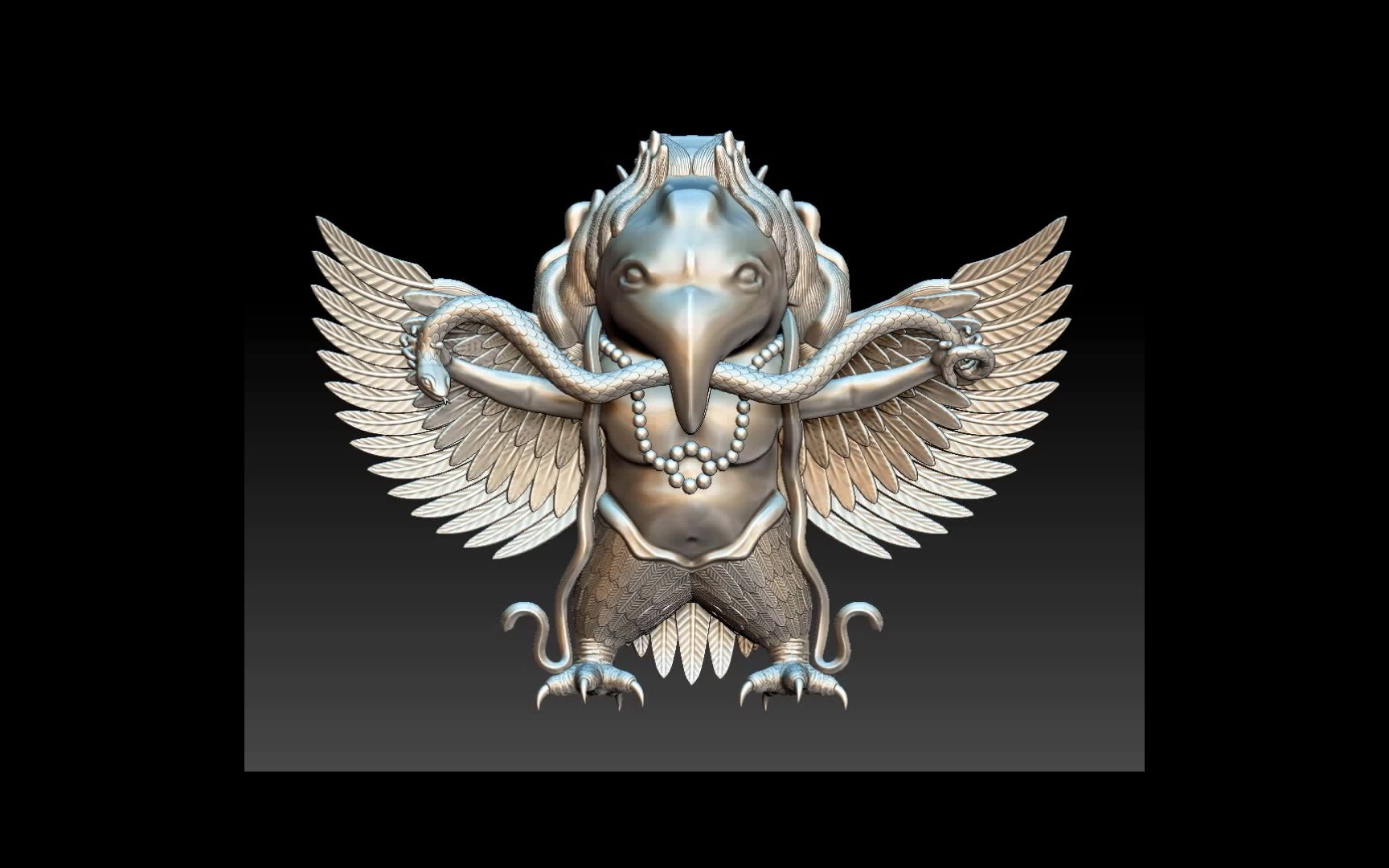 一个不十分复杂但全面的人形鹰模型