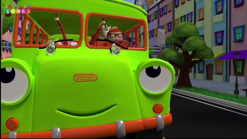 育儿动画,3D卡通宝宝坐着巴士车玩耍,教大家学习儿歌