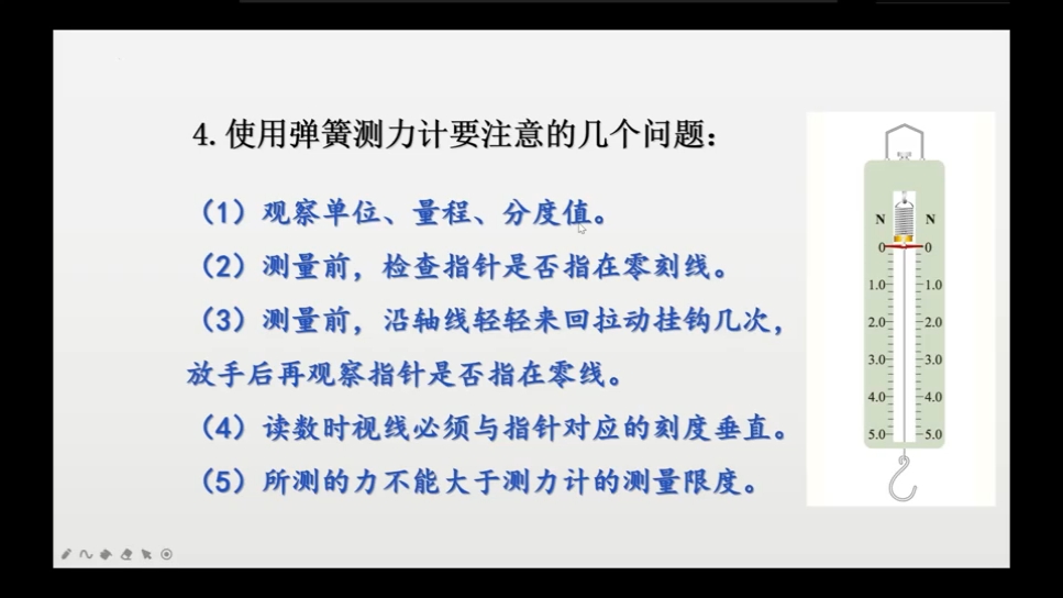 初中物理简单学-弹簧测力计的原理和使用