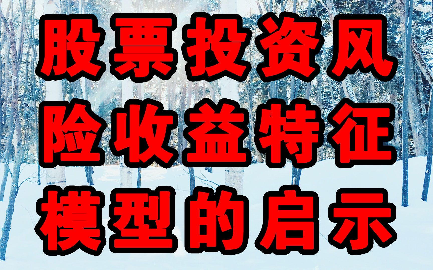 股票投资风险收益特征模型的启示