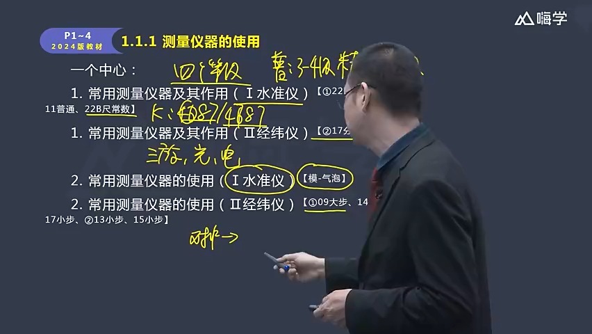 2024一建水利冲刺李想-01、第1章 (1)测量仪器使用及测量要求