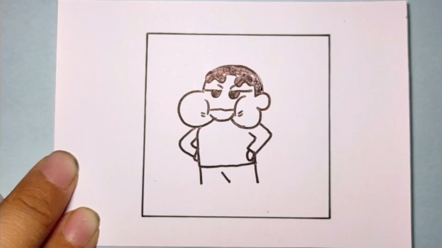 教你快速画黑白简笔画蜡笔小新七