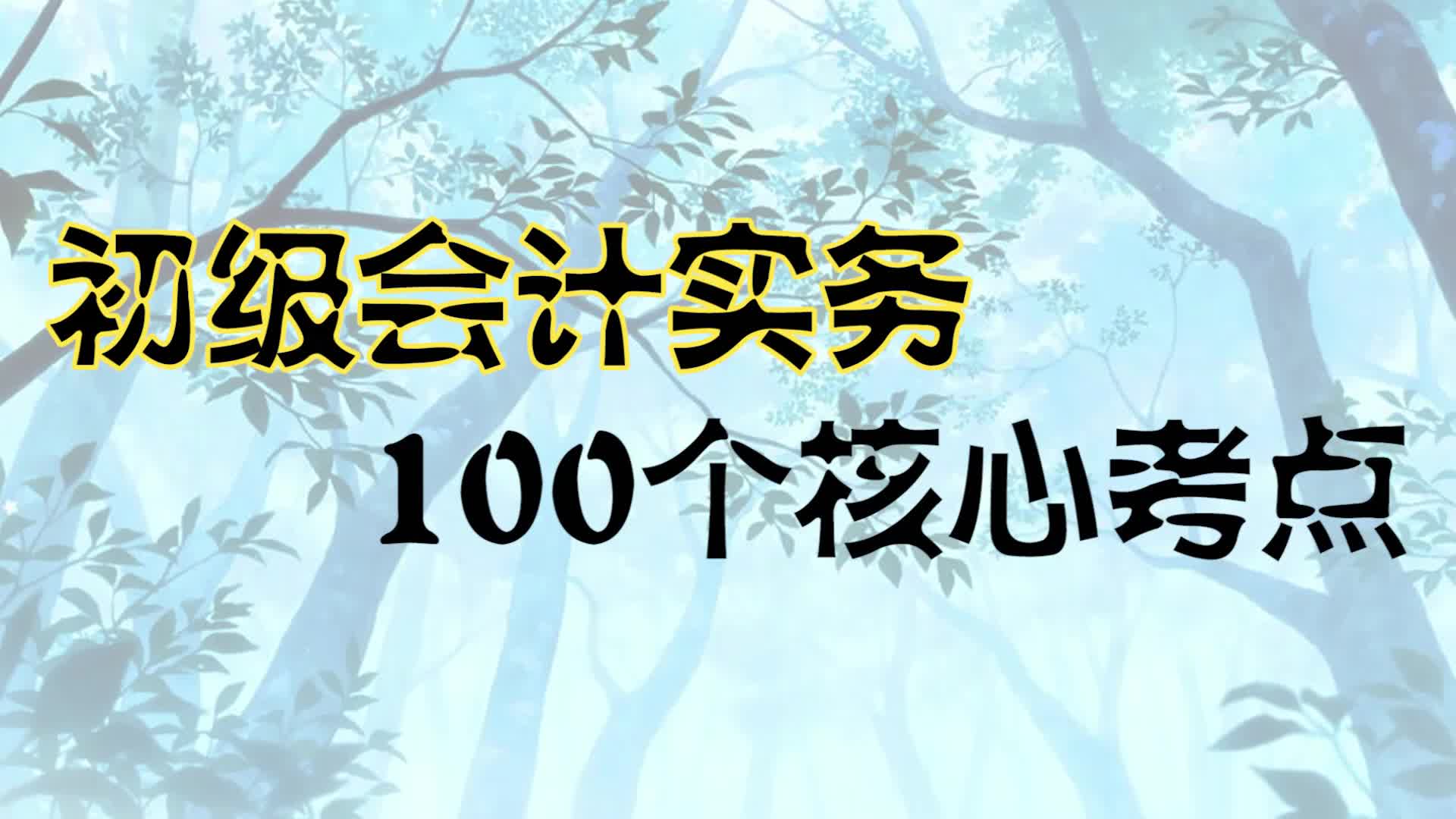 初级会计实务 100 个核心考点+经济法基础 114 个核心考点