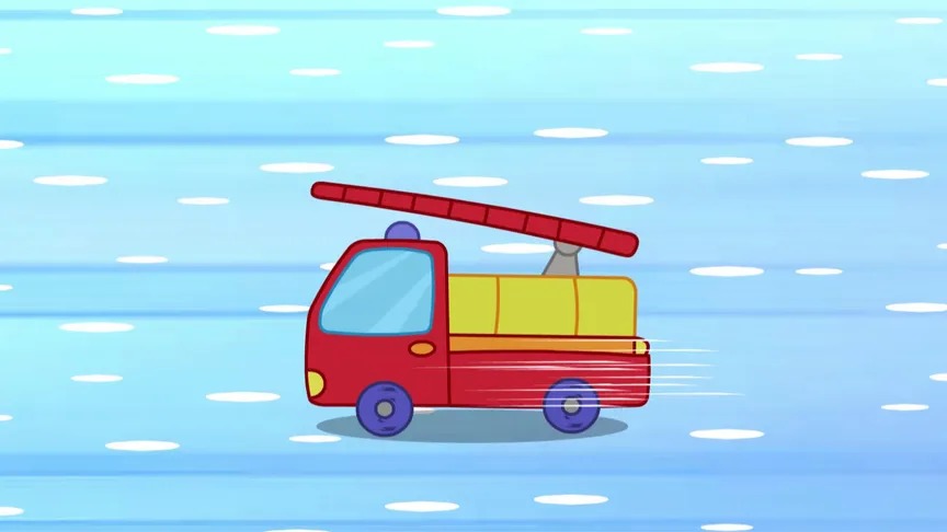 消防车简笔画:帅气消防车,消防叔叔真厉害,时刻保卫我们安全