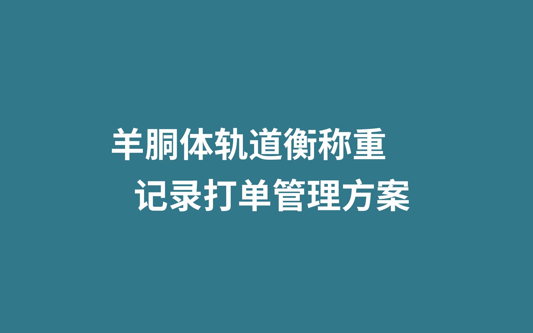 羊胴体轨道衡称重记录打单管理方案