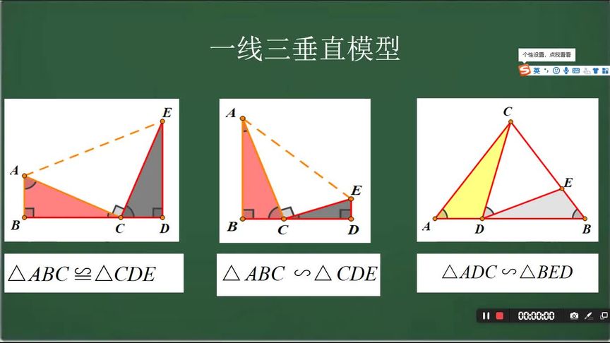 一线三垂直模型在函数综合题中的应用(1)
