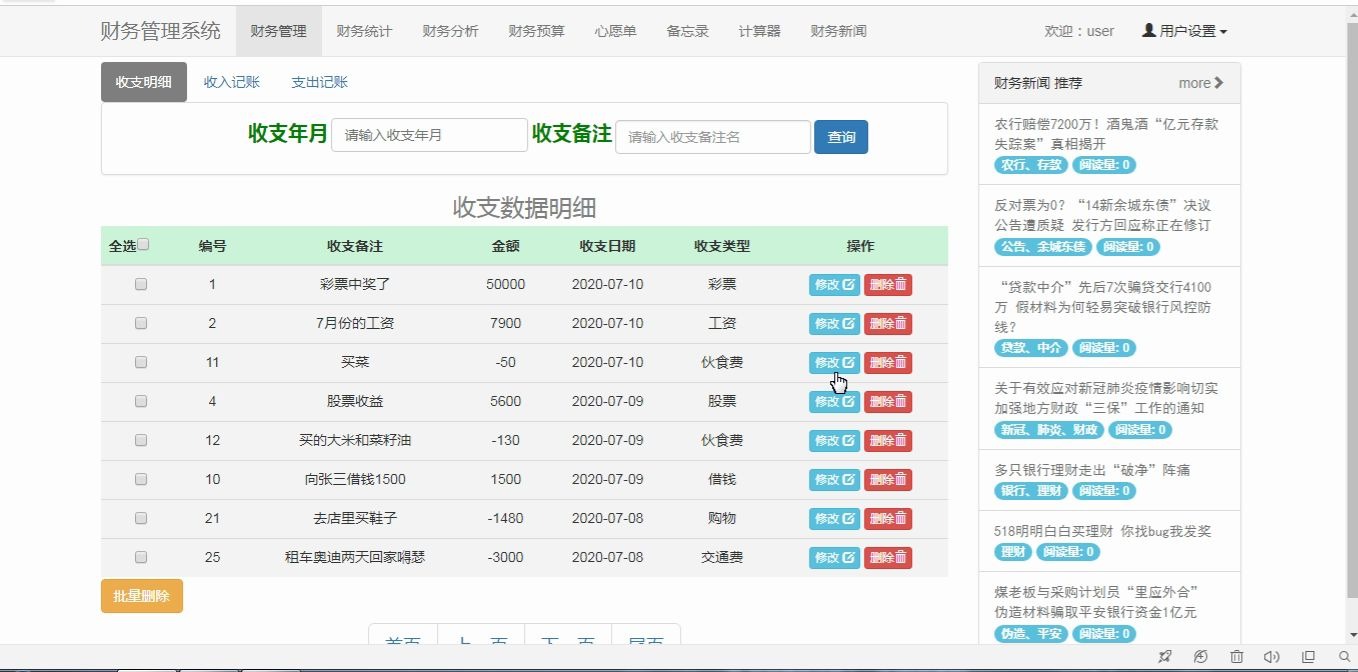 基于SSM的大学生个人财务管理系统响应式布局-javaweb财务记账管理...